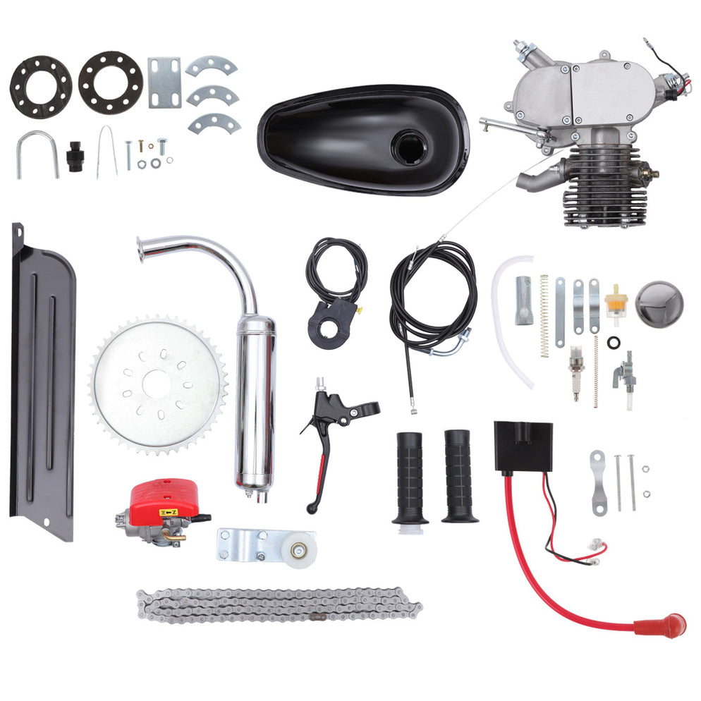 80cc Motorised Bike Kit 2-Stroke Bicycle Engine Motor Refit for 26" 28 ...