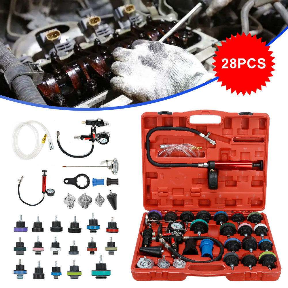 28PCS Universal Radiator Pressure Tester Adapters Vacuum Type Cooling ...