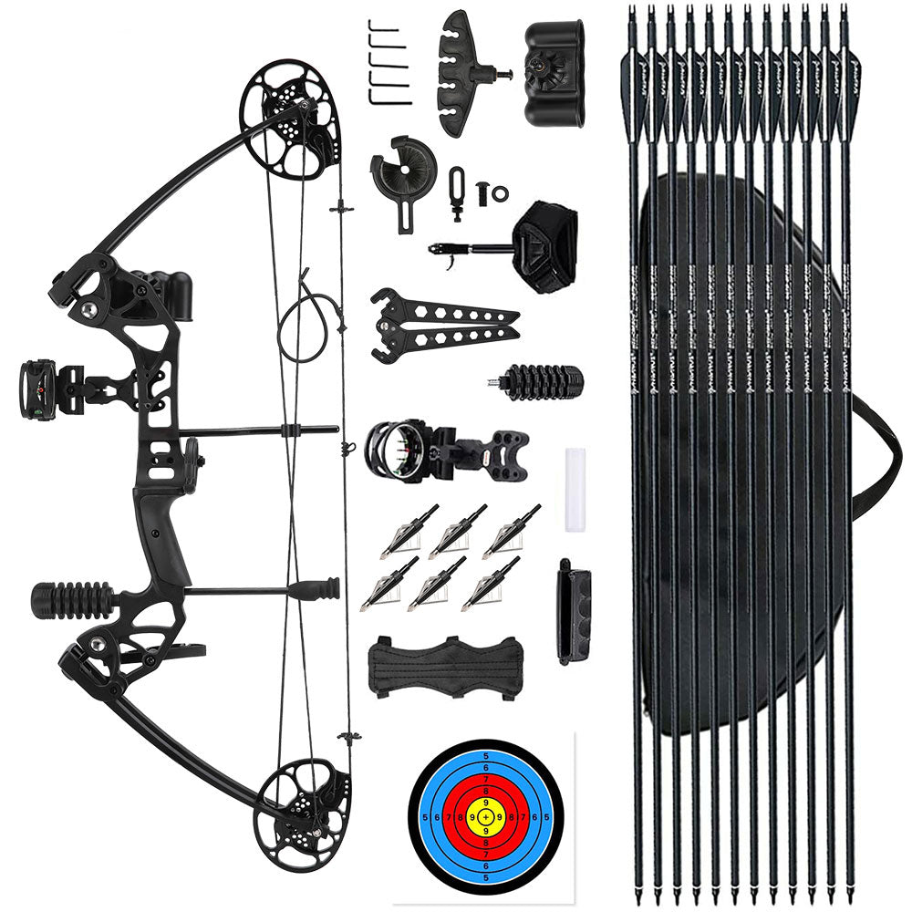 20-70LBS Compound Bow Archery Hunting Target Shooting Outdoor Sport Ri ...
